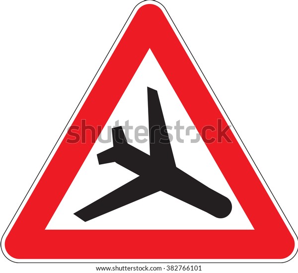 Warning Signs Lowflying Aircraft Stock Vector (Royalty Free) 382766101 ...