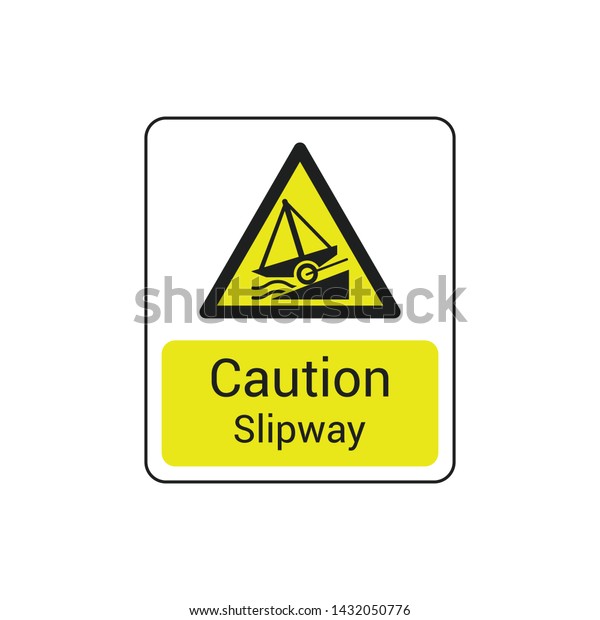Warning Slipway Sign Vector Icon Isolated Stock Vector (Royalty Free ...