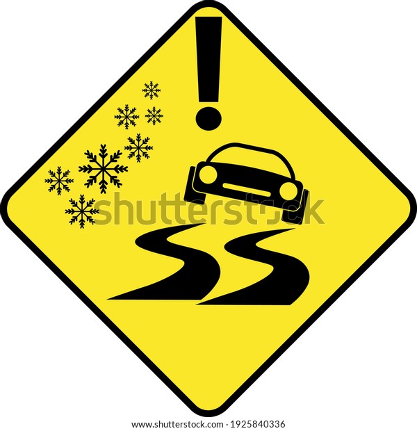 Warning Snow Sign Vector Art Style Stock Vector (Royalty Free ...
