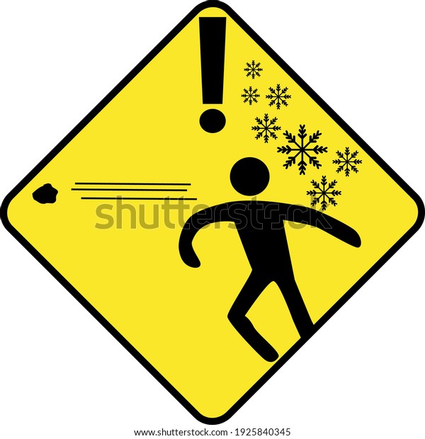 Warning Snow Sign Vector Art Style: เวกเตอร์สต็อก (ปลอดค่าลิขสิทธิ์ ...