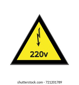Warning Sticker Labels Electrical Consumers Voltage Stock Vector ...