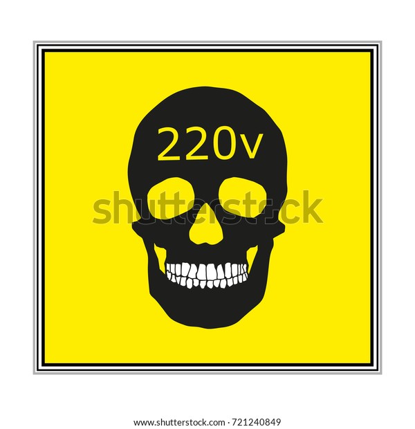 Warning Sticker Labels Electrical Consumers Voltage Stock Vector ...