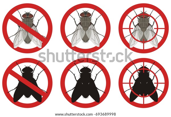 Warning Stop Sign Color Image Fly Stock Vector (Royalty Free) 693689998 ...