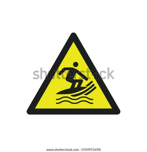 Warning Surfboarding Area Sign Vector Water Stock Vector (Royalty Free ...