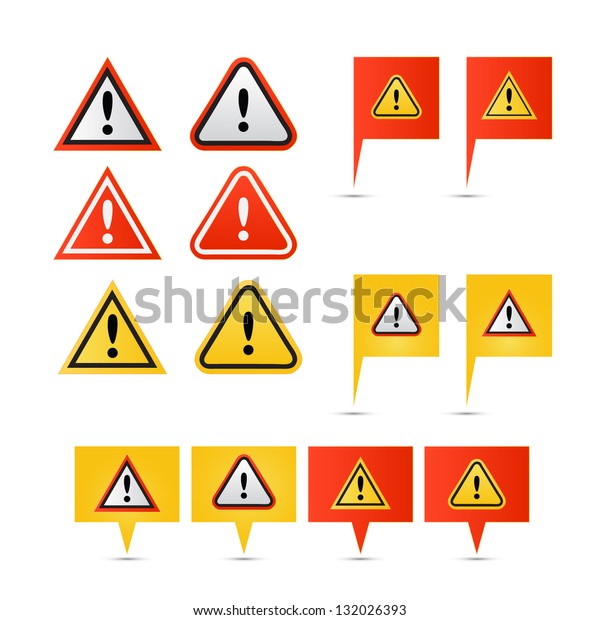 Warning Symbol Icons: Stock-Vektorgrafik (Lizenzfrei) 132026393 ...