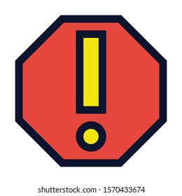 Warning Symbol Simple Vector Color Icon Stock Vector (Royalty Free ...
