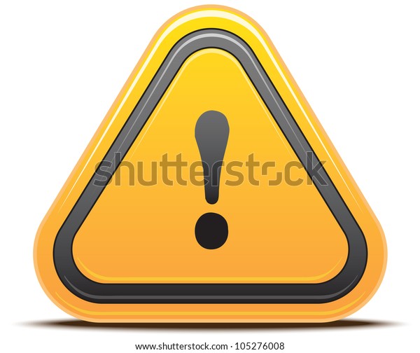 Warning Symbol Vector Illustration Yellow Warning Stock Vector (Royalty ...