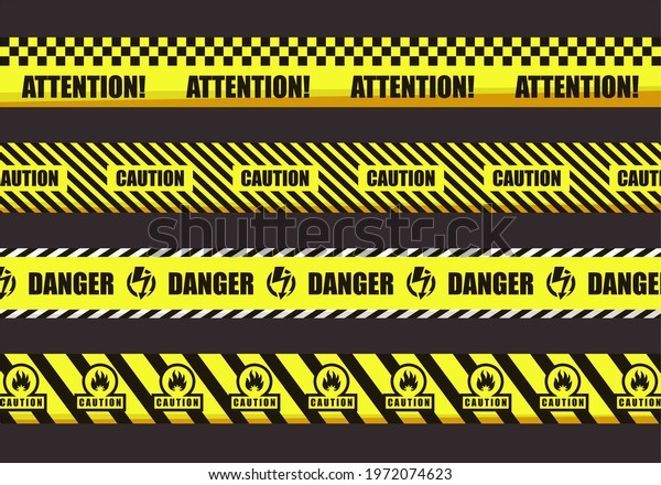 Warning Tape Signs Vector Illustration Stock Vector (Royalty Free ...