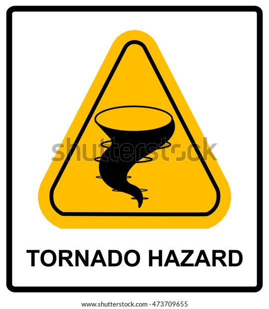 Warning Tornado Hazard Sign Yellow Triangle Stock Vector (Royalty Free ...