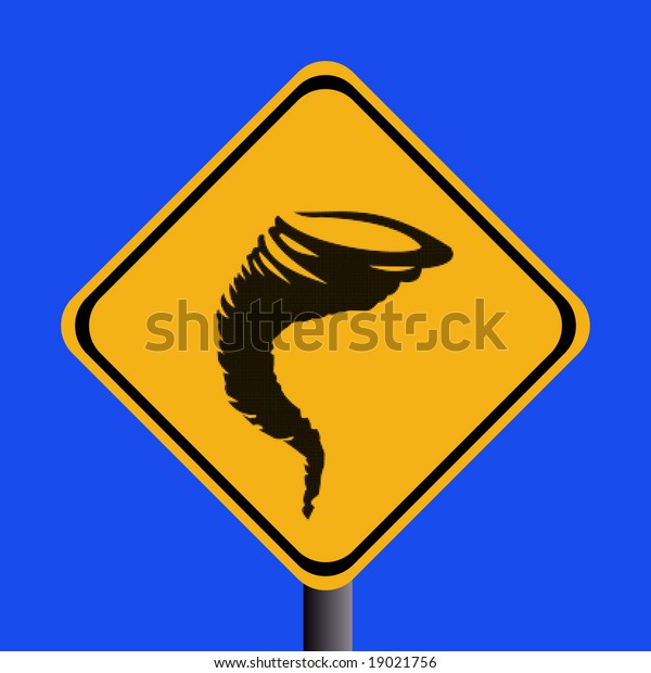 Warning Tornado Sign Halftone Effect Illustration Stock Vector (Royalty ...