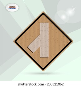 Warning Traffic Sign Cardboard Vector: vector de stock (libre de ...