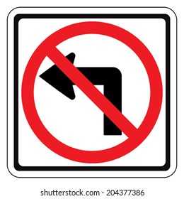 Warning Traffic Sign Do Not Turn Stock Vector (Royalty Free) 204377386