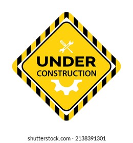 Warning Under Construction Sign Design Vector Stock Vector (Royalty ...