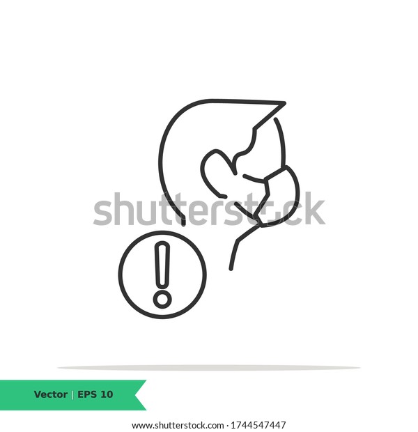 Warning Use Masker Icon Illustration Prevention Stock Vector (Royalty ...