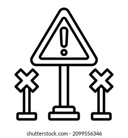 Warning Vector Outline Icon Isolated On Stock Vector (Royalty Free ...