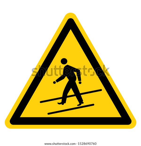 Warning Walkway Symbol Sign Vector Illustration Stock Vector (Royalty ...