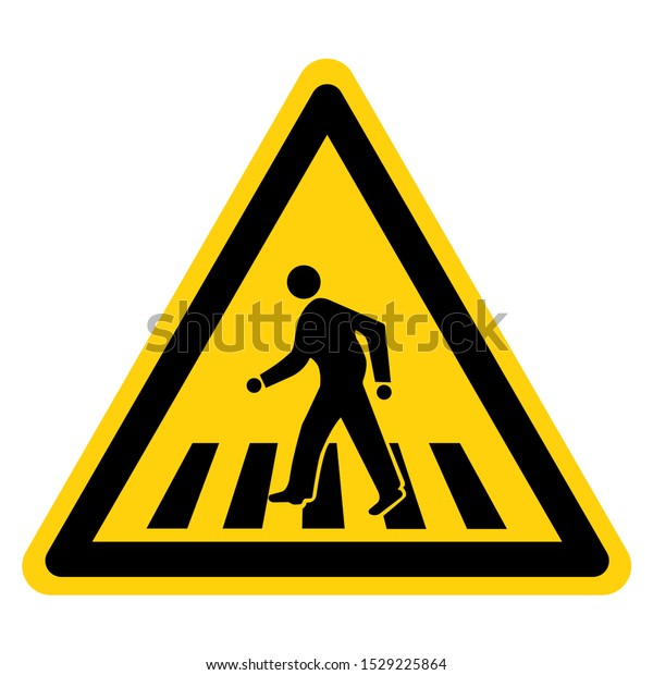 Warning Walkway Symbol Sign Vector Illustration: เวกเตอร์สต็อก (ปลอดค่า ...