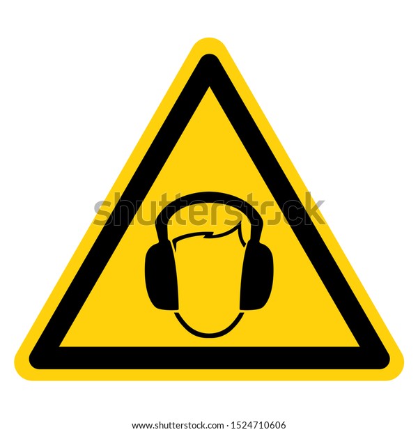 Warning Wear Earmuff Symbol Signvector Illustration Stock Vector ...