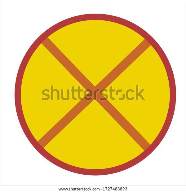 Warning Yellow Cross Red Circle Awareness Stock Vector (Royalty Free ...