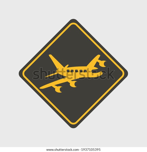 Warning Yellow Simple Sign Aviation Traffic Stock Vector (Royalty Free ...