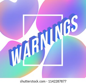 Warnings Trendy Background Template Vibrant Gradient Stock Illustration ...