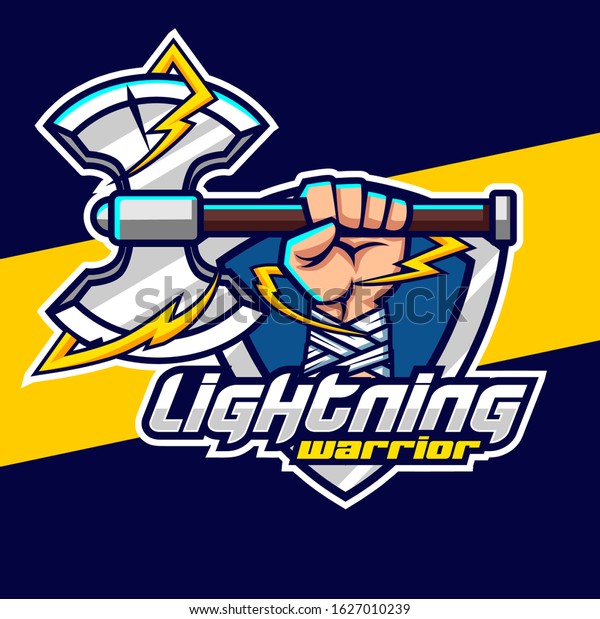 Warrior Hand Esport Logo Design Stock Vector (Royalty Free) 1627010239 ...