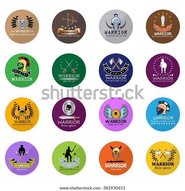 Warriors Icons Setisolated On White Backgroundvector Stock Vector ...