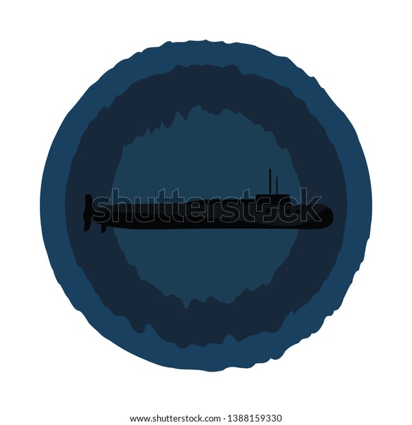 Warship Streamlined Hull Fully Submerged Sea Stock Vector (Royalty Free ...
