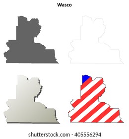 Wasco County Oregon Blank Outline Map Stock Vector (Royalty Free) 405556294