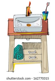 Wash Basin Cartoon Stock Vector (Royalty Free) 162770315