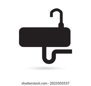 Wash Basin Icon Flat Design Style Stock Vector (Royalty Free ...