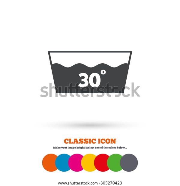 Wash Icon Machine Washable 30 Degrees Stock Vector (Royalty Free ...