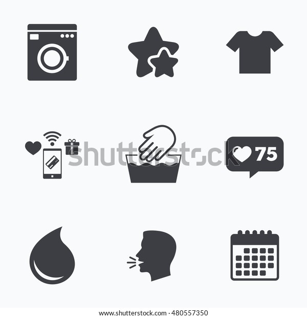 Wash Machine Icon Hand Wash Tshirt Stock Vector (Royalty Free ...