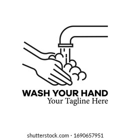 Wash Your Hand Logo Vector Illustration Stock Vector (Royalty Free ...