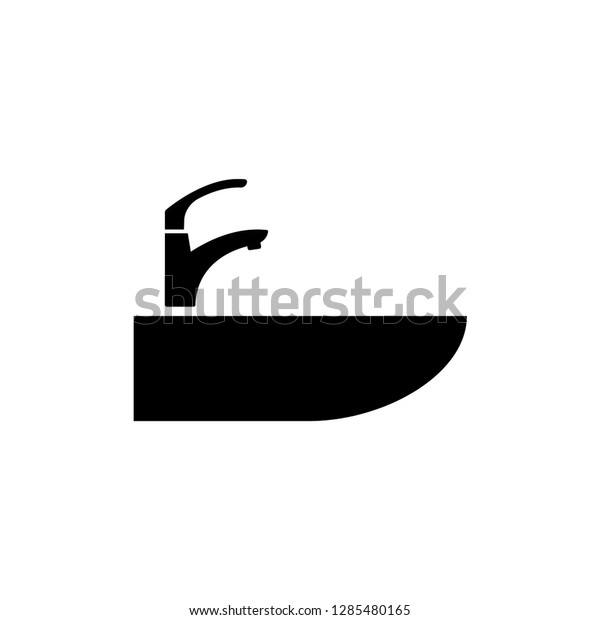 Washbasin Icon Wastafel Vector Illustration Sign: เวกเตอร์สต็อก (ปลอด ...