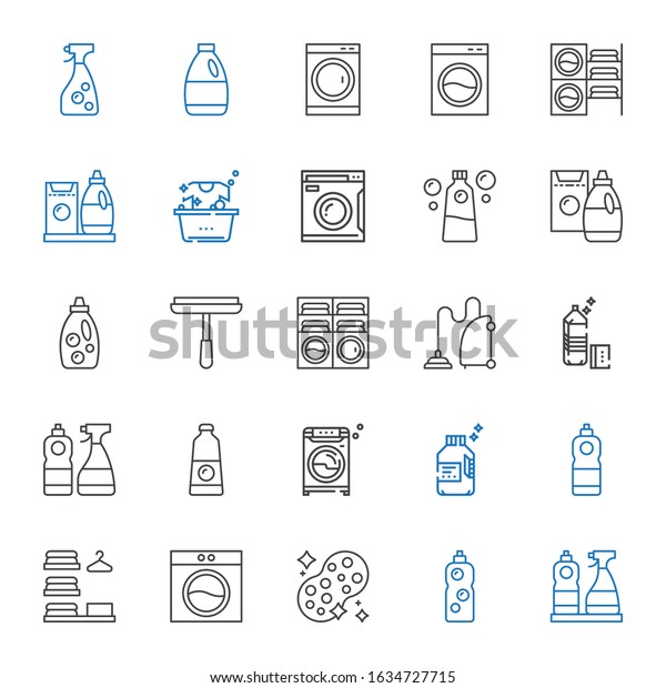Washer Icons Set Collection Washer Window Stock Vector (Royalty Free ...