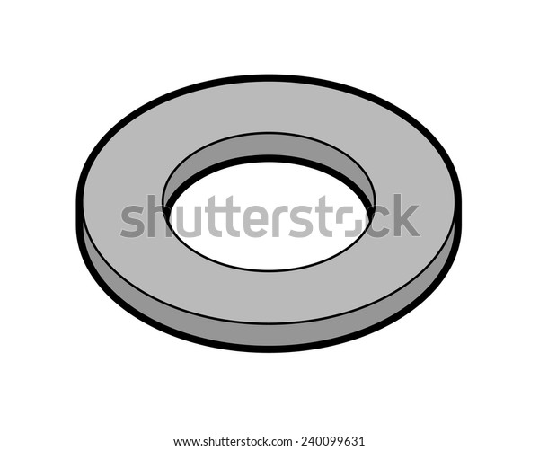 Washer Isolated On White Background Stock Vector (Royalty Free) 240099631