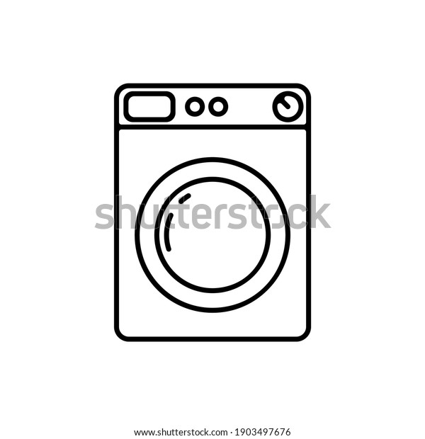 Washer Machine Line Icon Outline Vector Stock Vector (Royalty Free ...