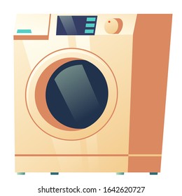 Washing Machine Front View Isolated On Stock Vector (Royalty Free ...