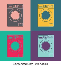 Washing Machine Icon Stock Vector (Royalty Free) 246720388 | Shutterstock