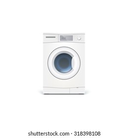 Washing Machine Isolated Front View Closeup Stock Vector (Royalty Free ...
