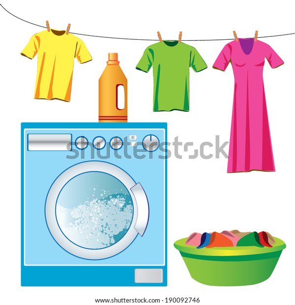 Washing Machine Laundry Vector: เวกเตอร์สต็อก (ปลอดค่าลิขสิทธิ์ ...