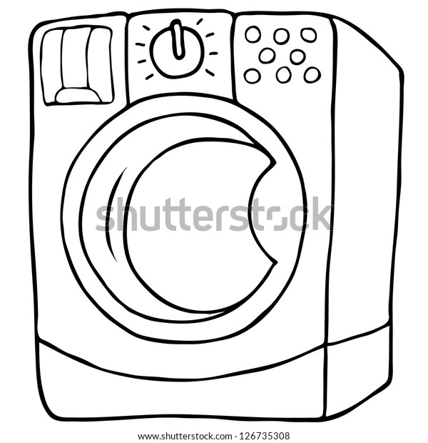 Washing Machine Line Art Style Stock Vector (Royalty Free) 126735308 ...