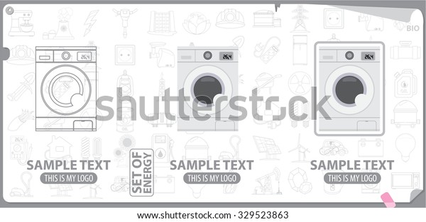 Washing Machine Logo White Goods Stock Vector (Royalty Free) 329523863 ...