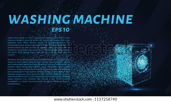 Washing Machine Made Particles Washing Machine Stock Vector (Royalty ...