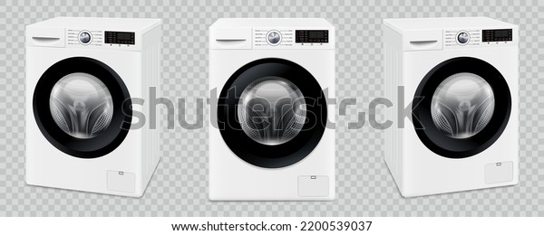 Washing Machine Mockup Isolated On Transparent Stock Vector (Royalty ...