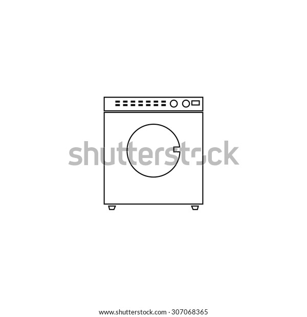 Washing Machine Outline Black Simple Vector Stock Vector (Royalty Free ...