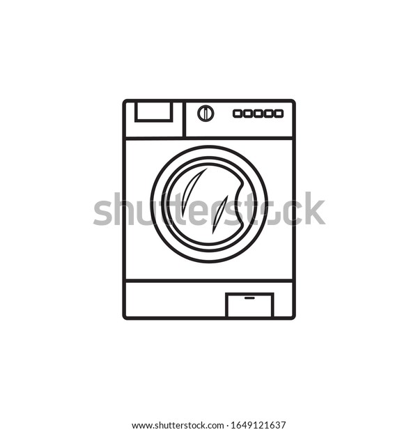 Washing Machine Outline Icon Simple Vector Stock Vector (Royalty Free ...