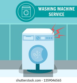 Washing Machine Service Banner Vector Illustration Stock Vector ...