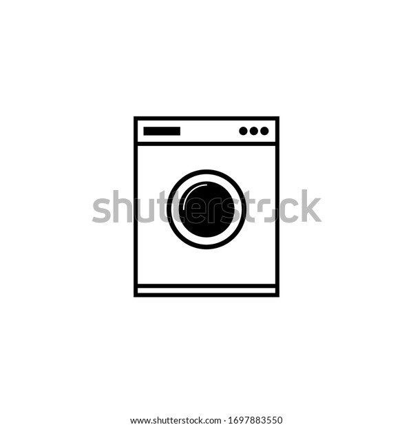 Washing Machine Sign On White Background Stock Vector (Royalty Free ...